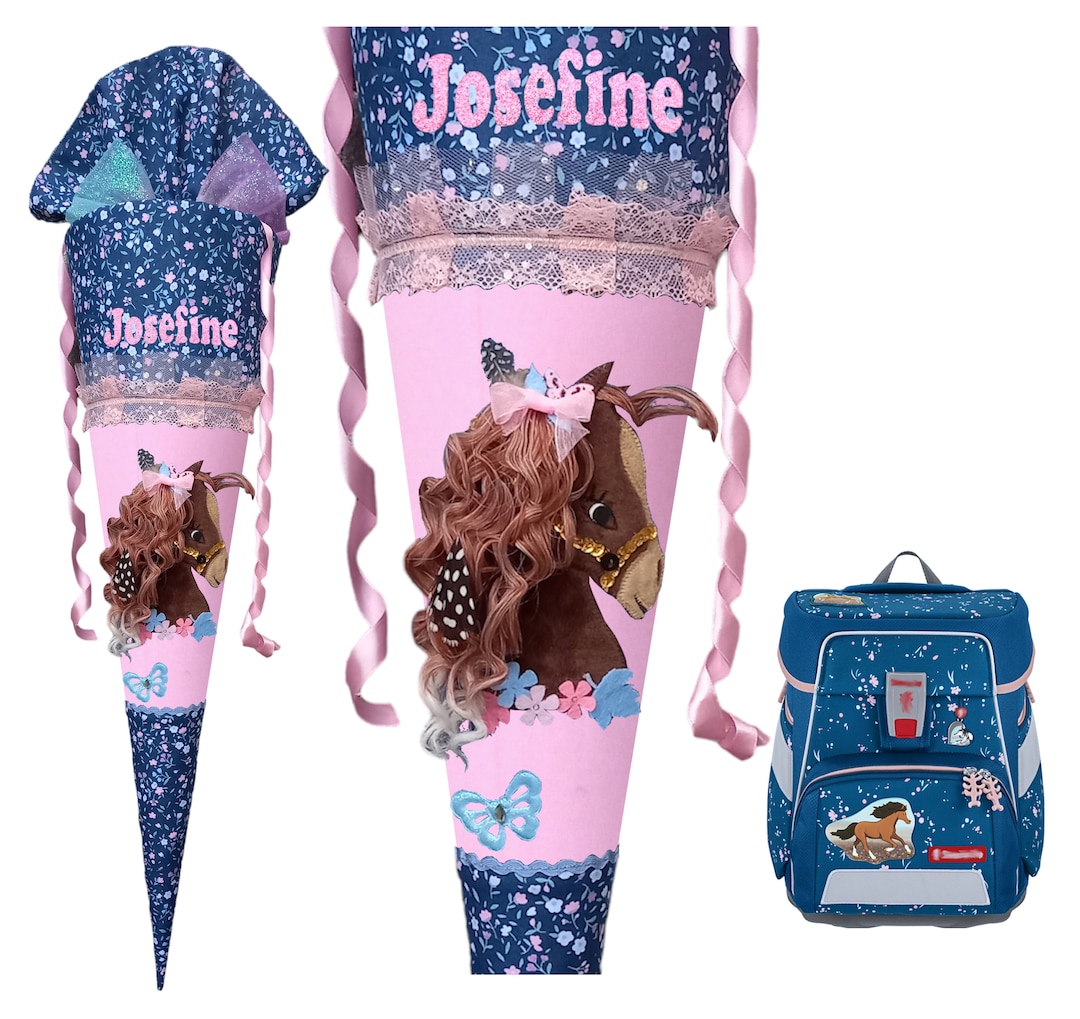 School Cone With Horse Design, Matching the Step by Step Wild Horse ...