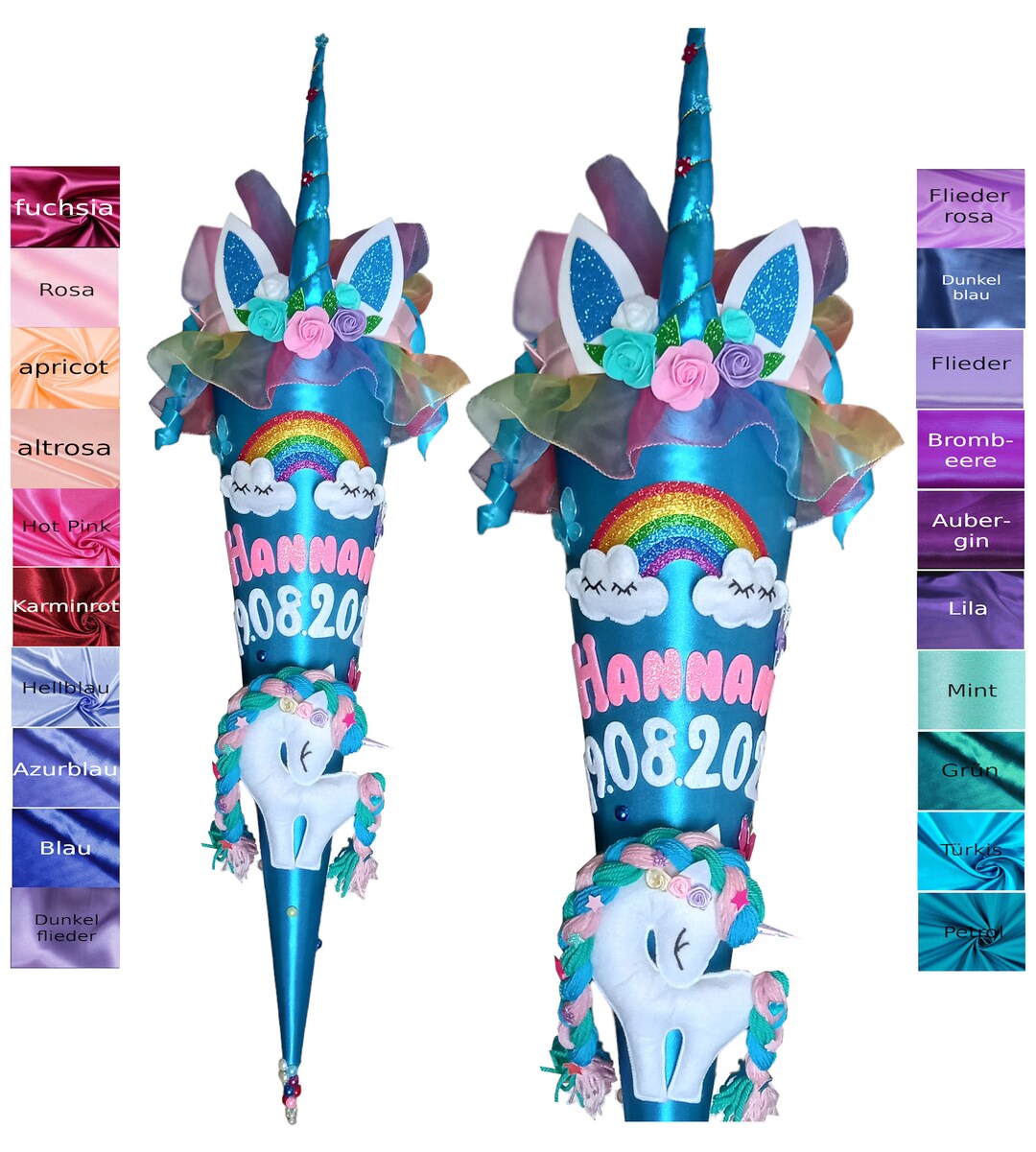Unicorn School Cone 2025 – Handmade Fabric School Cone With 3D Unicorn ...