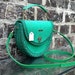 Women's Round Small Genuine Leather Shoulder Bag. Green Crossbody Bag ...