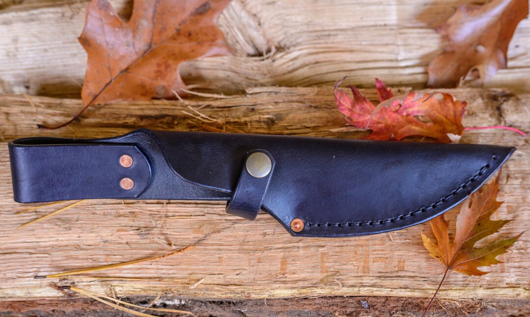 Drop Loop Knife Sheath, Hand Made, Leather- Black - Etsy