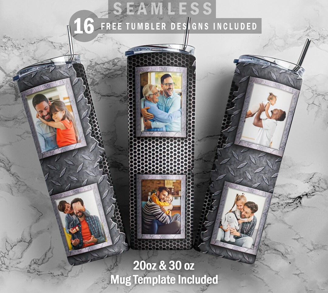 Photo Frame Father Dad Metal Skinny Tumbler 20oz 30oz Wrap, Mug ...