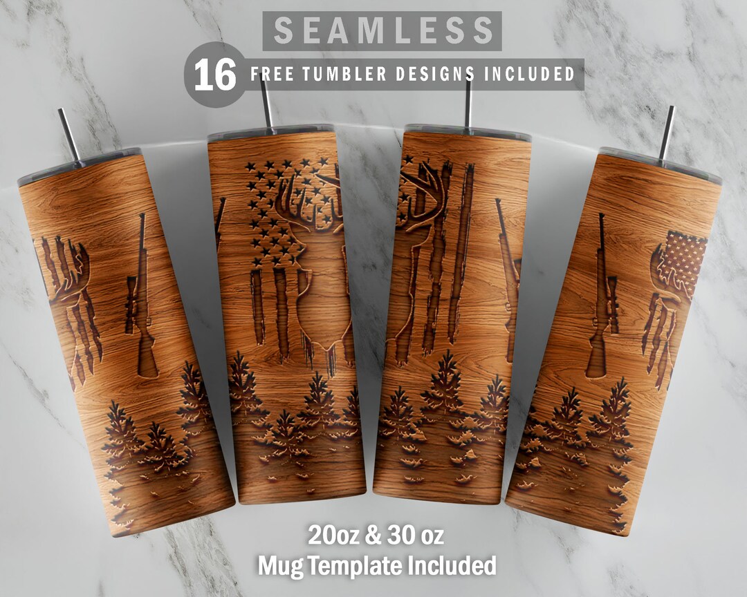 Deer Hunting Skinny Tumbler 20oz 30oz Wrap Mug Template 11oz - Etsy