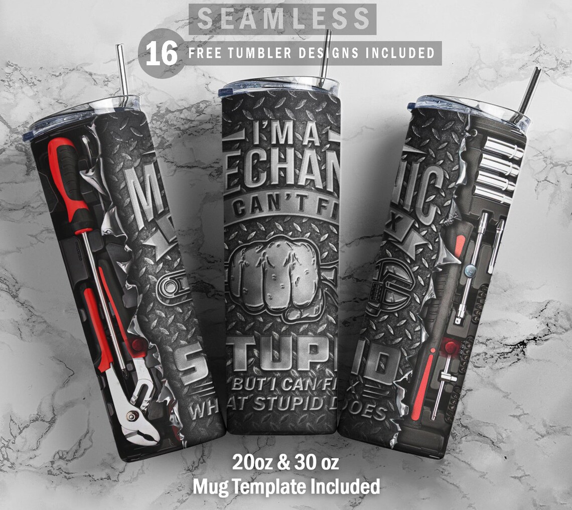 Mechanic Tools Automotive Skinny Tumbler 20oz 30oz Wrap Mug - Etsy