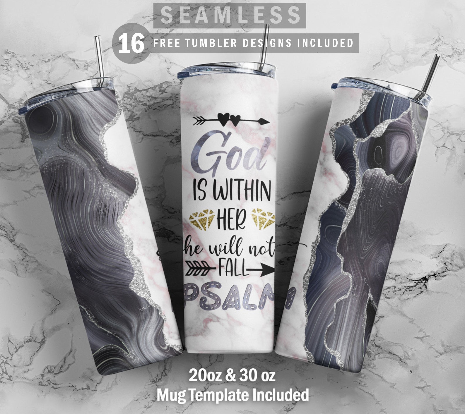 Christian Bible Verse Skinny Tumbler 20oz 30oz Wrap Mug - Etsy