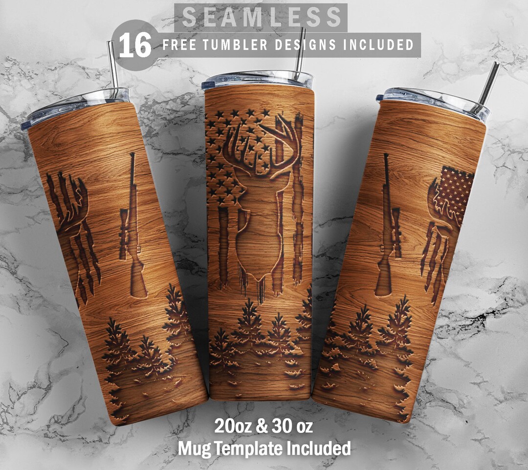 Deer Hunting Skinny Tumbler 20oz 30oz Wrap, Mug Template 11oz ...