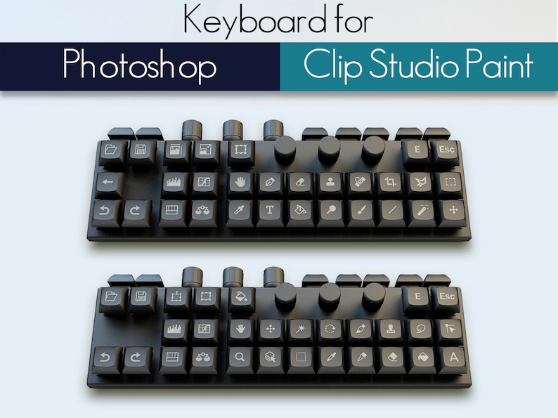 Mechanical Keyboard for Photoshop and Clip Studio Paint - Etsy