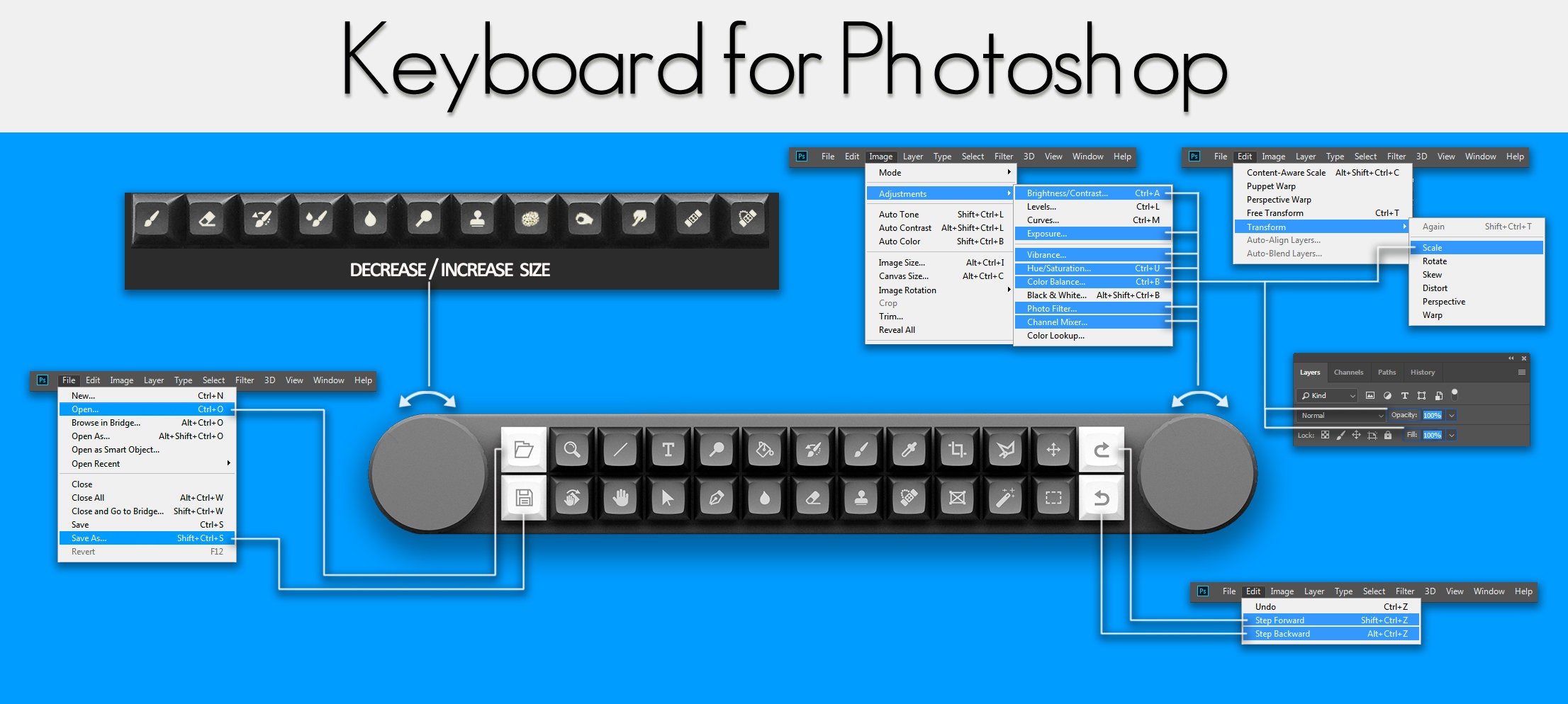 Mechanical Controller Keyboard Keypad DIY for Photoshop | Etsy