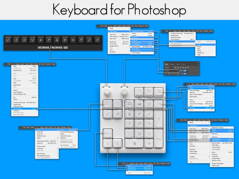 White Small Controller Keypad Keyboard for Photoshop - Etsy