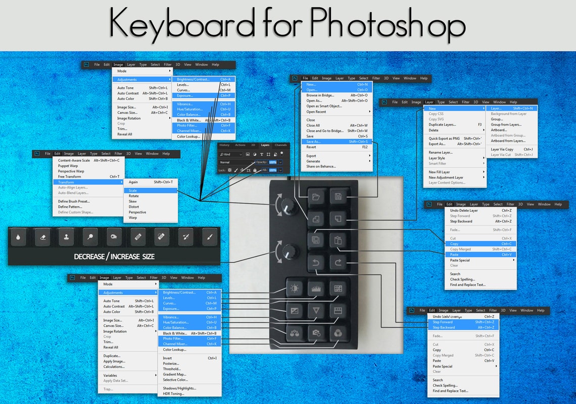 Mini Keyboard Keypad Controller for Photoshop | Etsy