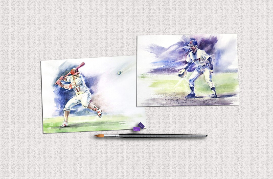 Baseball. Set Original Painting. Sport Wall Art - Etsy