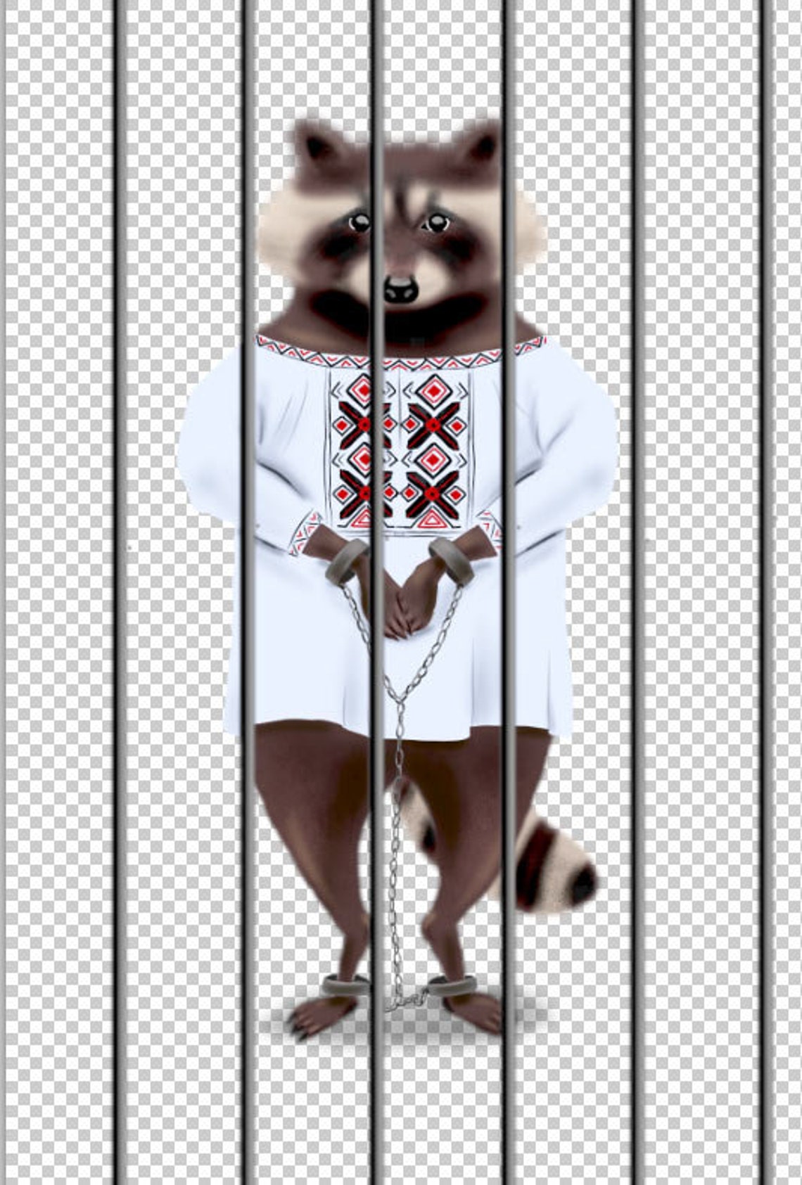 Raccoon PNG Clipart. Ukrainian Vector Pattern - Etsy