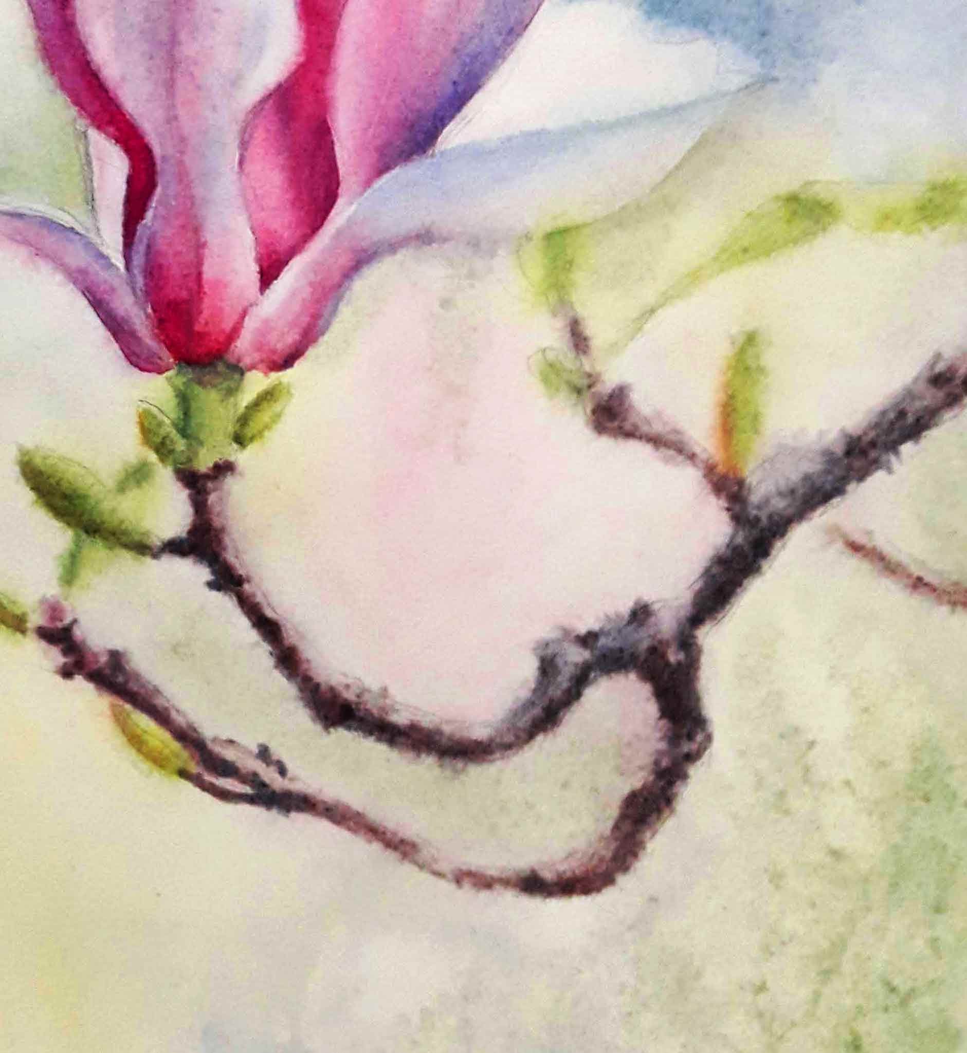 Magnolia Leinwandmalerei. Rosa Magnolien Blume Kunstdruck - Etsy.de