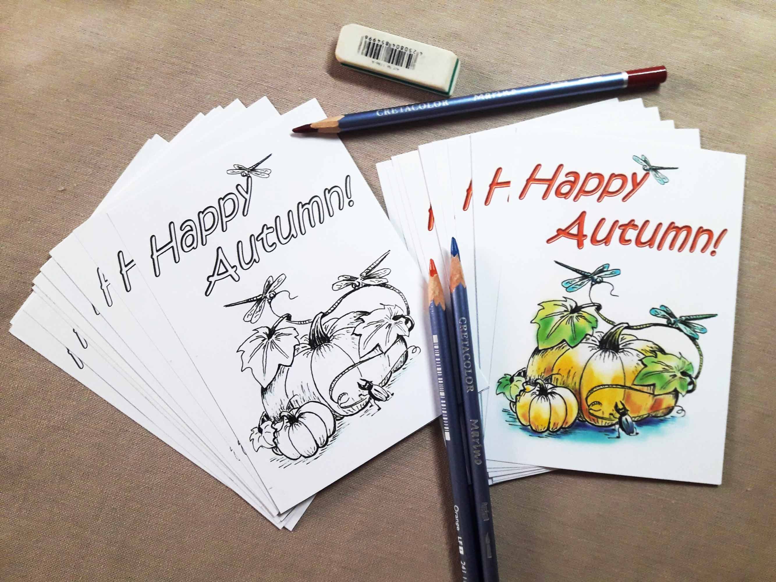 Halloween Printable Postcards, Pumpkin PNG, JPG SVG Vector Clipart - Etsy