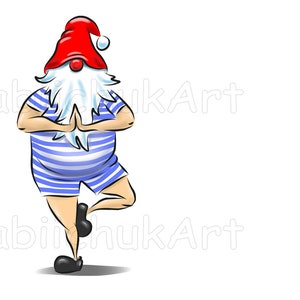Gnome Yoga Vector PNG Clipart. Gnome Printable Postcard - Etsy