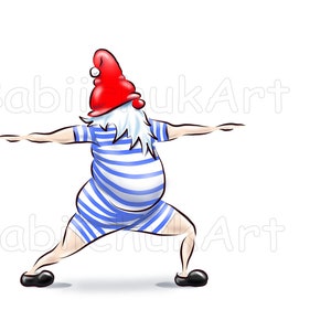 Gnome Yoga Vector PNG Clipart. Gnome Printable Postcard - Etsy