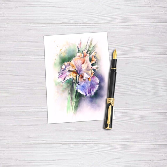 Iris Flowers Printable Card. Iris Greeting Card - Etsy