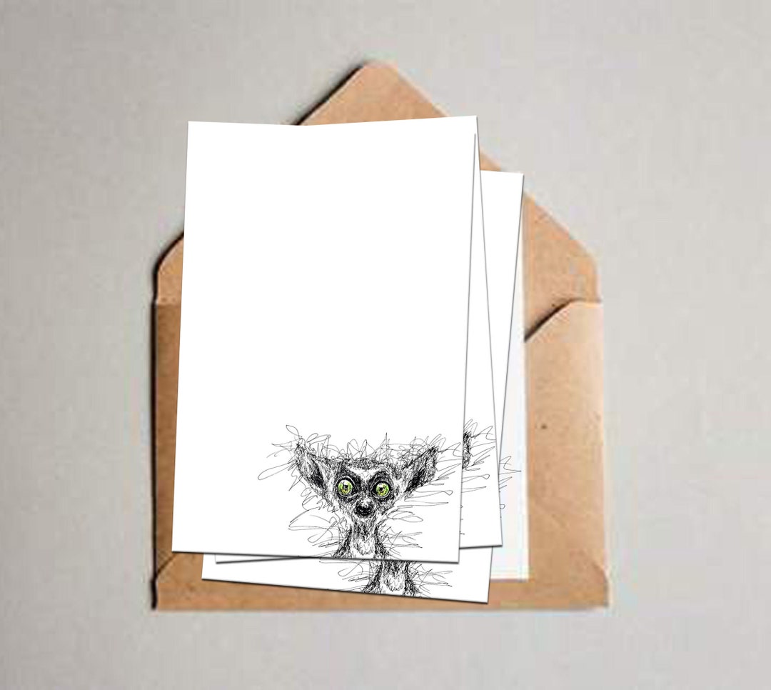 Funny Animal Card. Lemur Printable Vector Clipart JPG PNG SVG - Etsy