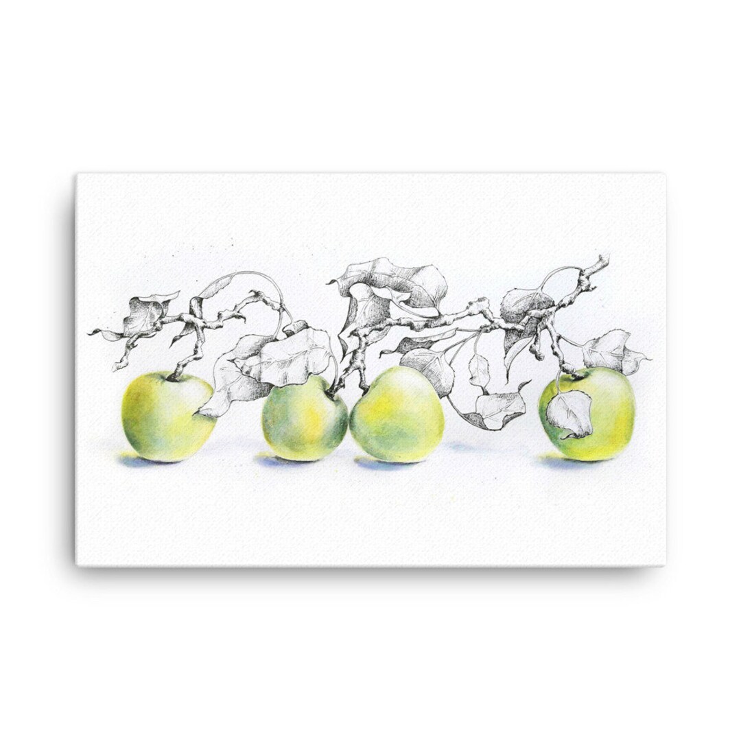Kitchen Print Art on Canvas. Apples Wall Art - Etsy