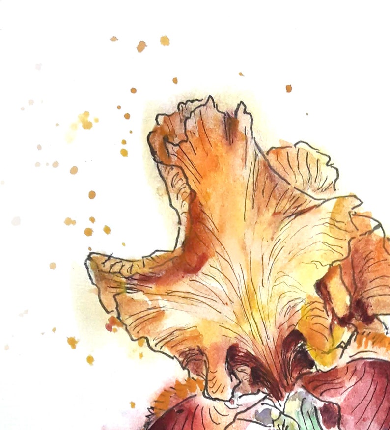 Watercolor Iris Flowers Printable Card. Iris Greeting Card - Etsy