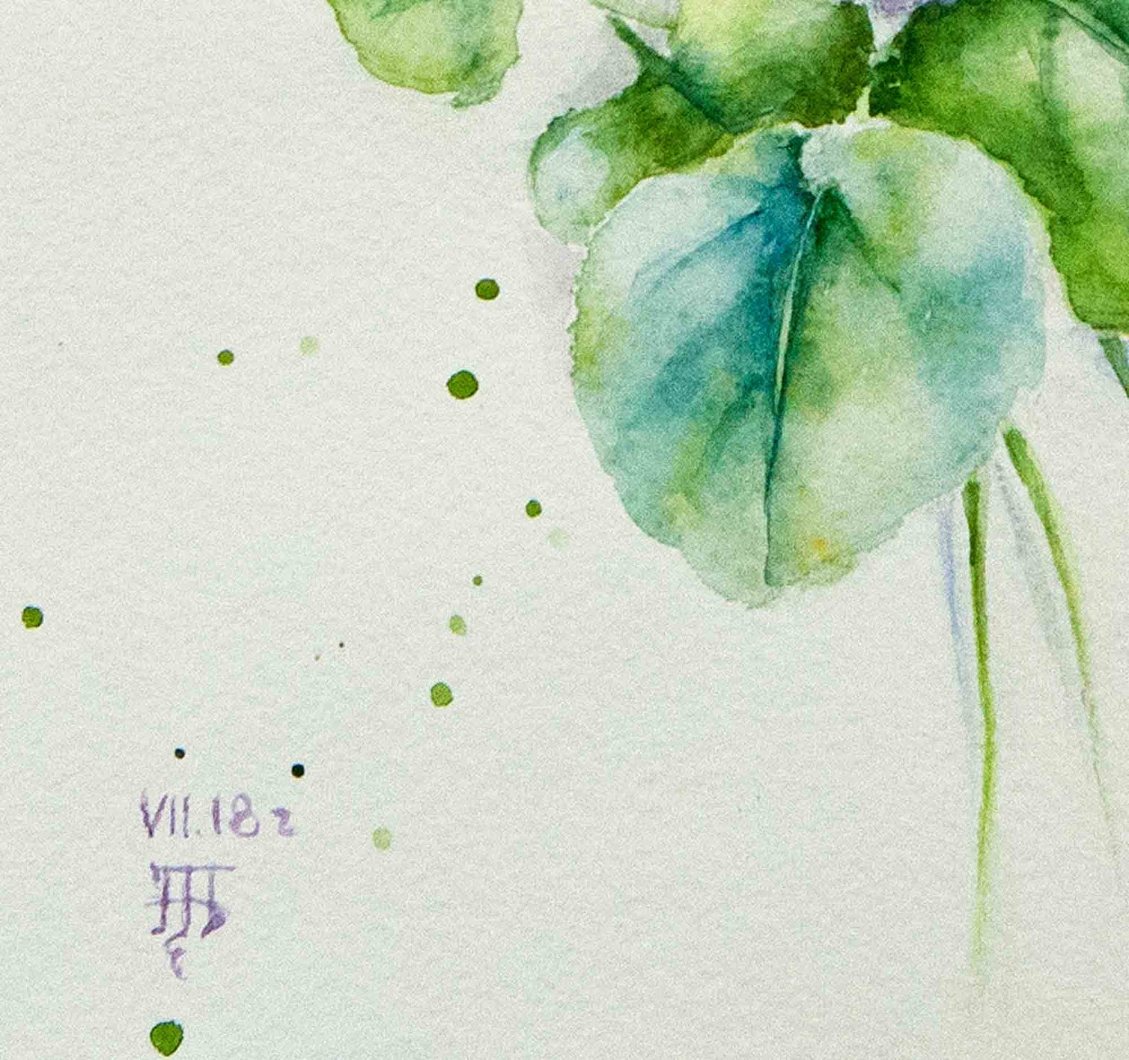 Watercolor Violet Flowers Card. Blue Flowers Note Blank. - Etsy