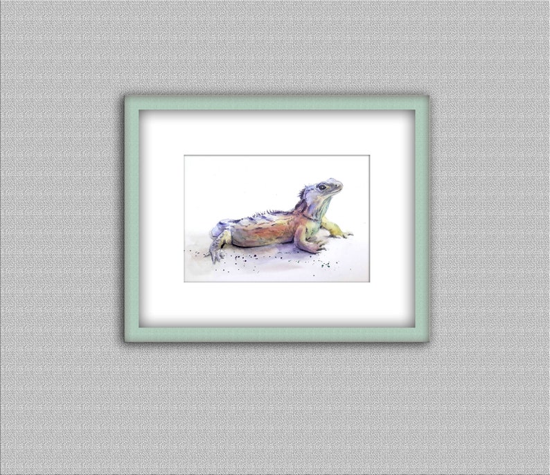 Watercolor Rainbow Lizard Card. Greeting Printable Note Blank. - Etsy