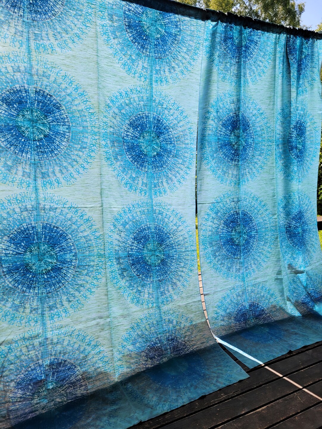 Scandinavian Vintage Curtain Panels Farma Design Swedish Sheer ...