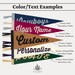 Old-fashioned Script Pennant Flag - Sewn Detail - { Customizable ...