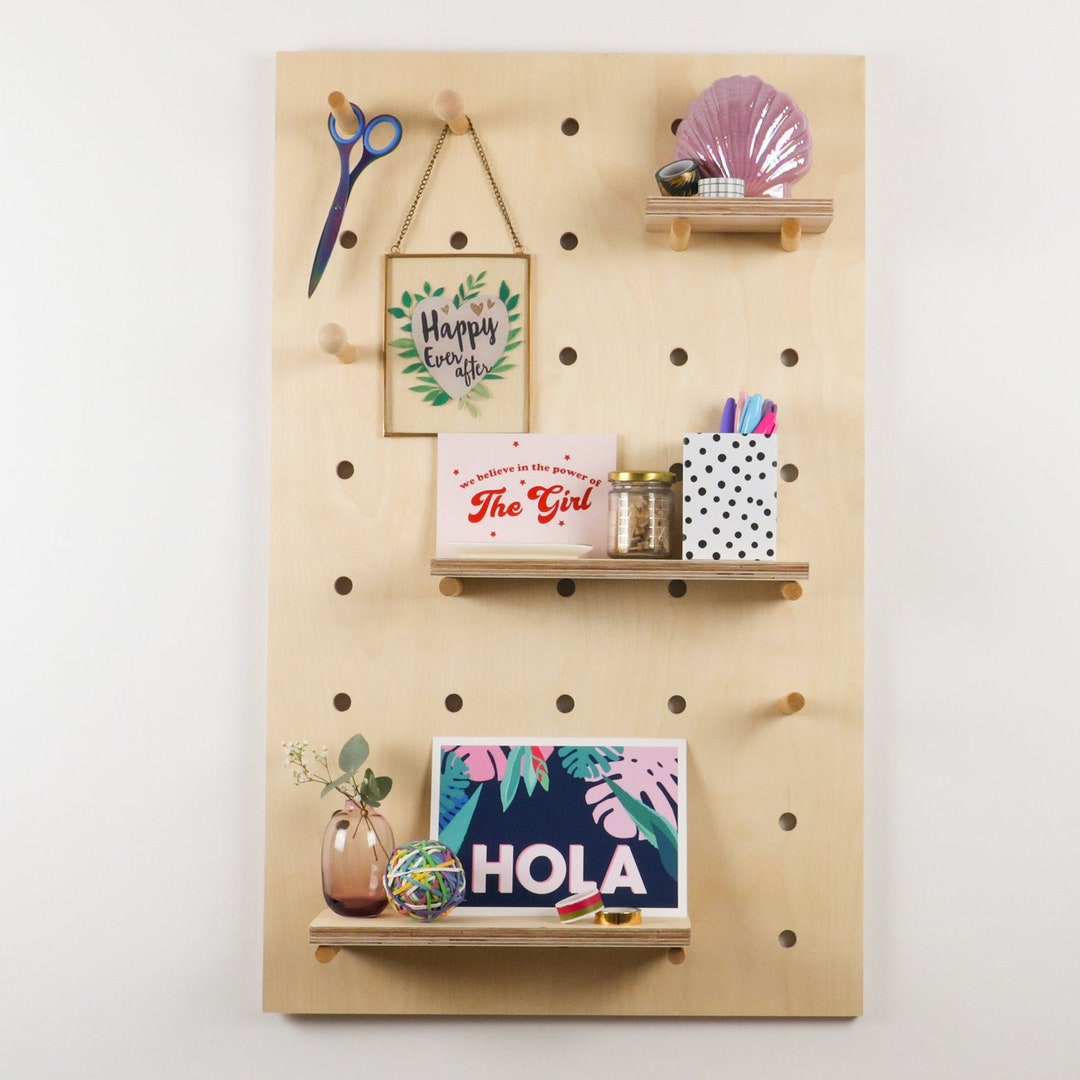 Pegboard / Display Board / Shelving Unit / Wall Organiser / Plywood Peg ...