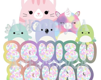 Squishmallow Pastel Colors T-shirt Design Family Bundle - SVG, PNG ...
