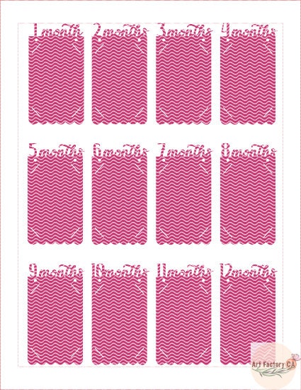 12 Months Banner SVG, PNG, Studio, for Silhouette Cameo, Cricut Etc ...