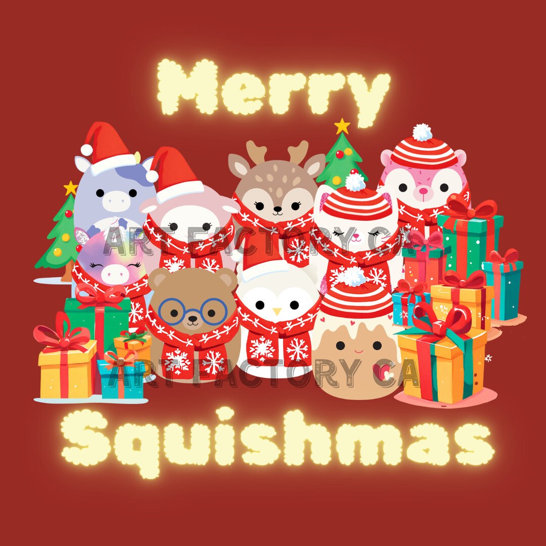 Merry Squishmas Design for Sublimation or Christmas Card - PNG, Clipart ...