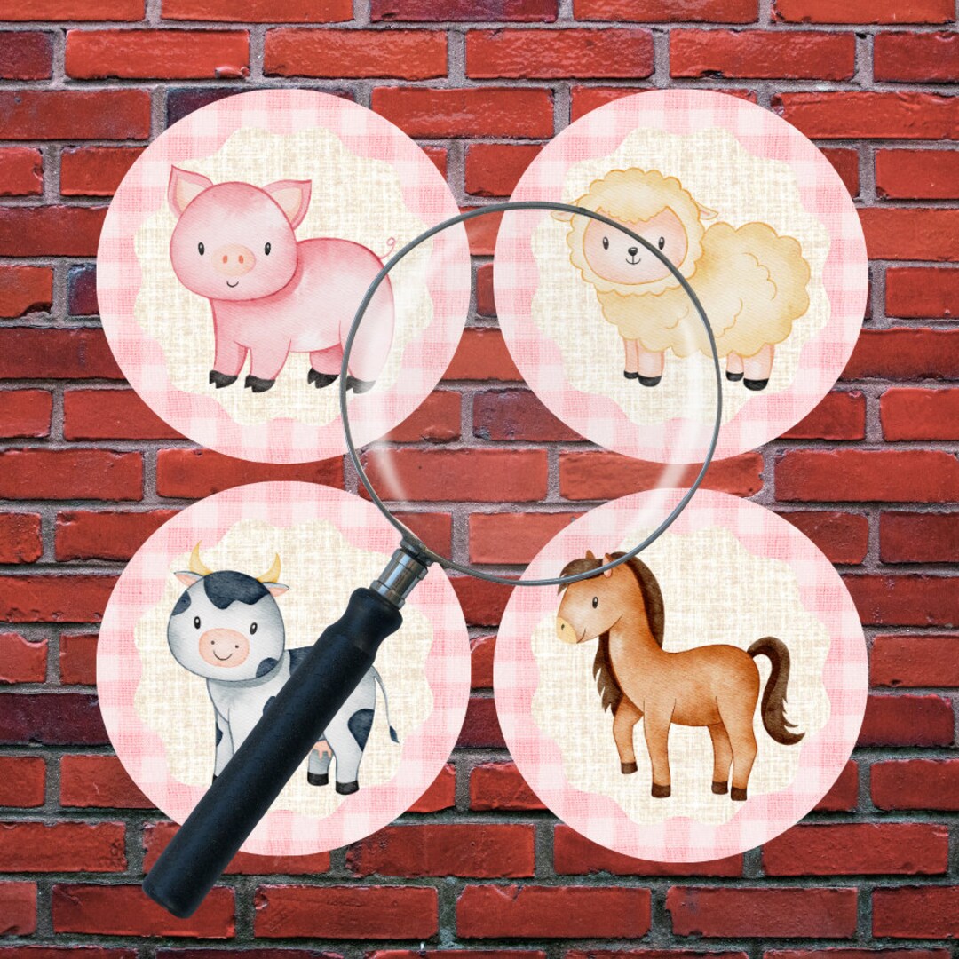 Watercolor Farm 6 Multifunction Circle Designs: Cupcake Toppers/banner ...