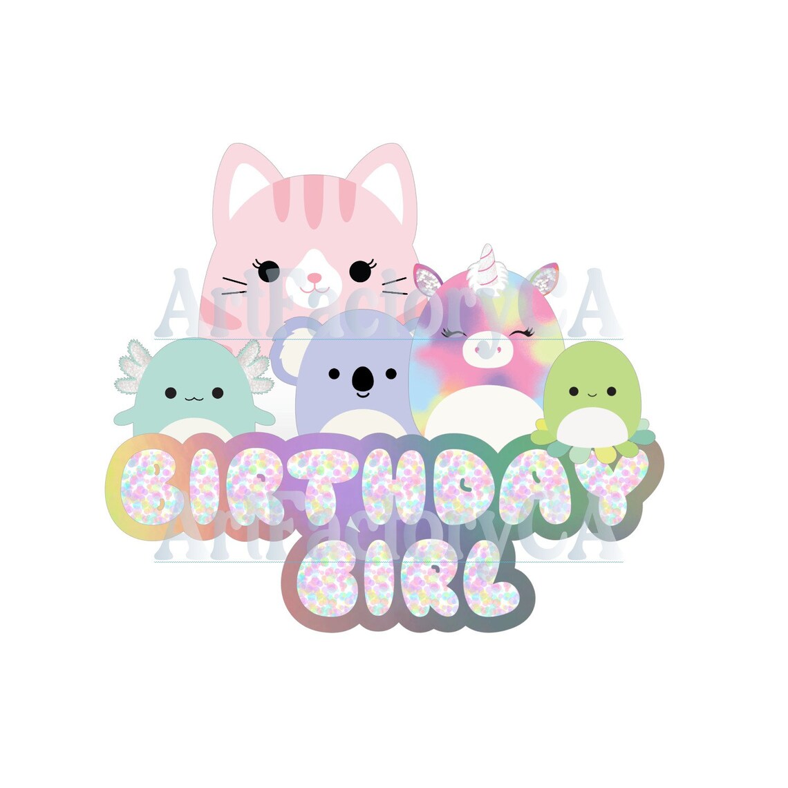 Squishmallow Pastel Colors T-shirt Design Family Bundle - SVG, PNG ...