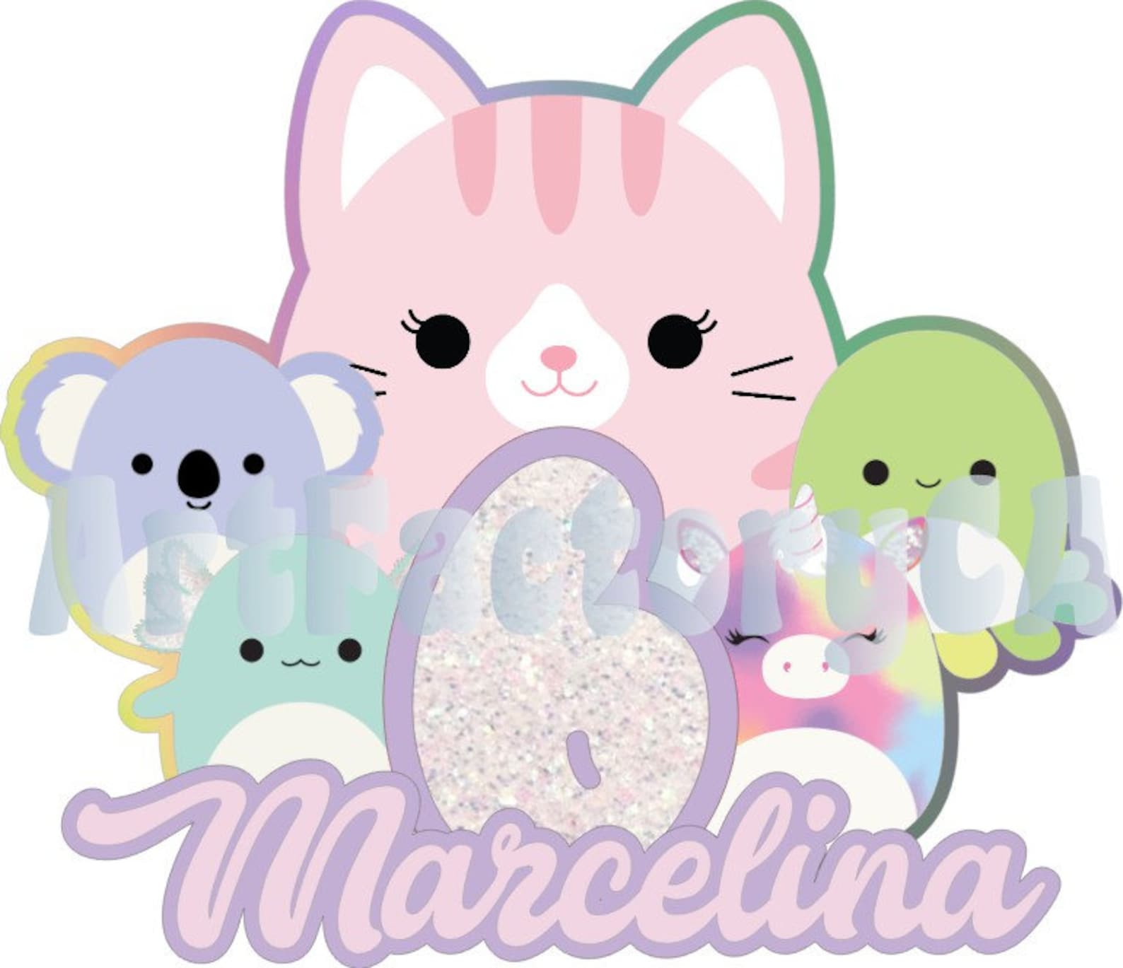 Squishmallow Cake Topper Design - SVG, PNG, Studio for Silhouette Cameo ...