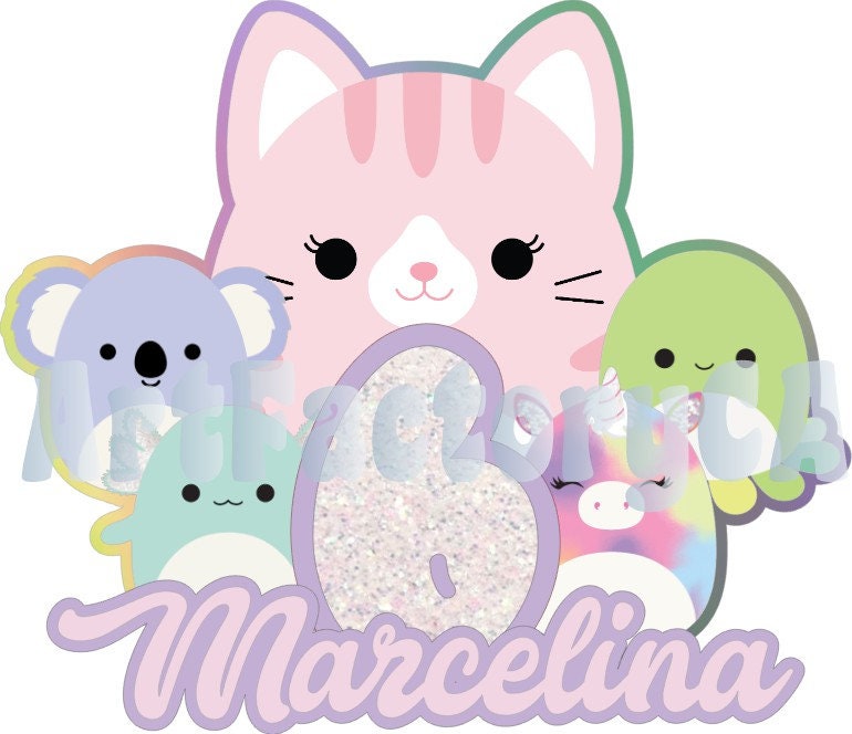 Squishmallow Cake Topper Design - SVG, PNG, Studio for Silhouette Cameo ...