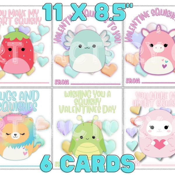 Squishmallow Valentine Cards - Etsy