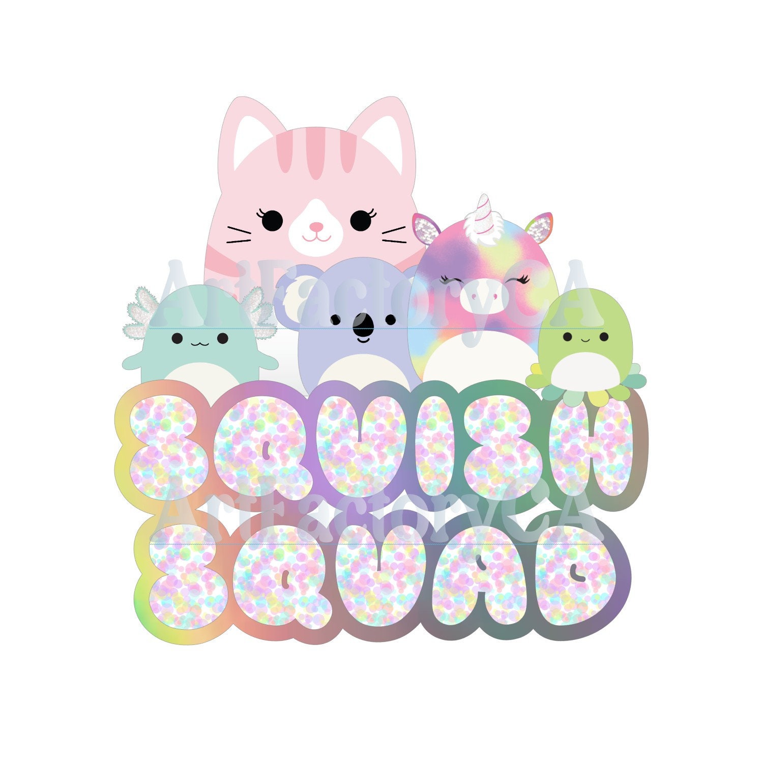 Squishmallow Pastel Colors T-shirt Design Family Bundle - SVG, PNG ...