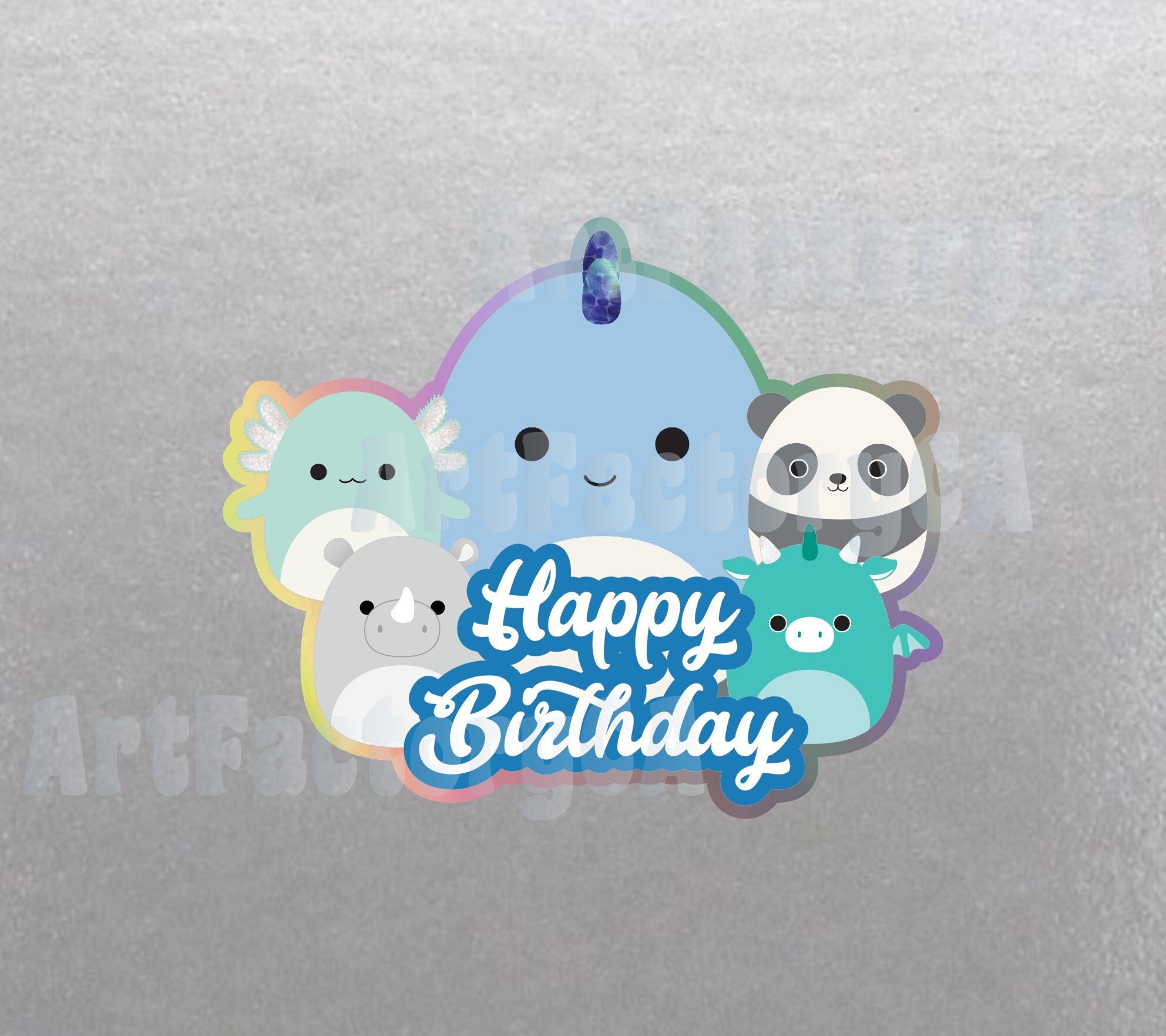 Squishmallow Blue Boy Cake Topper Design - SVG, PNG, Studio for ...