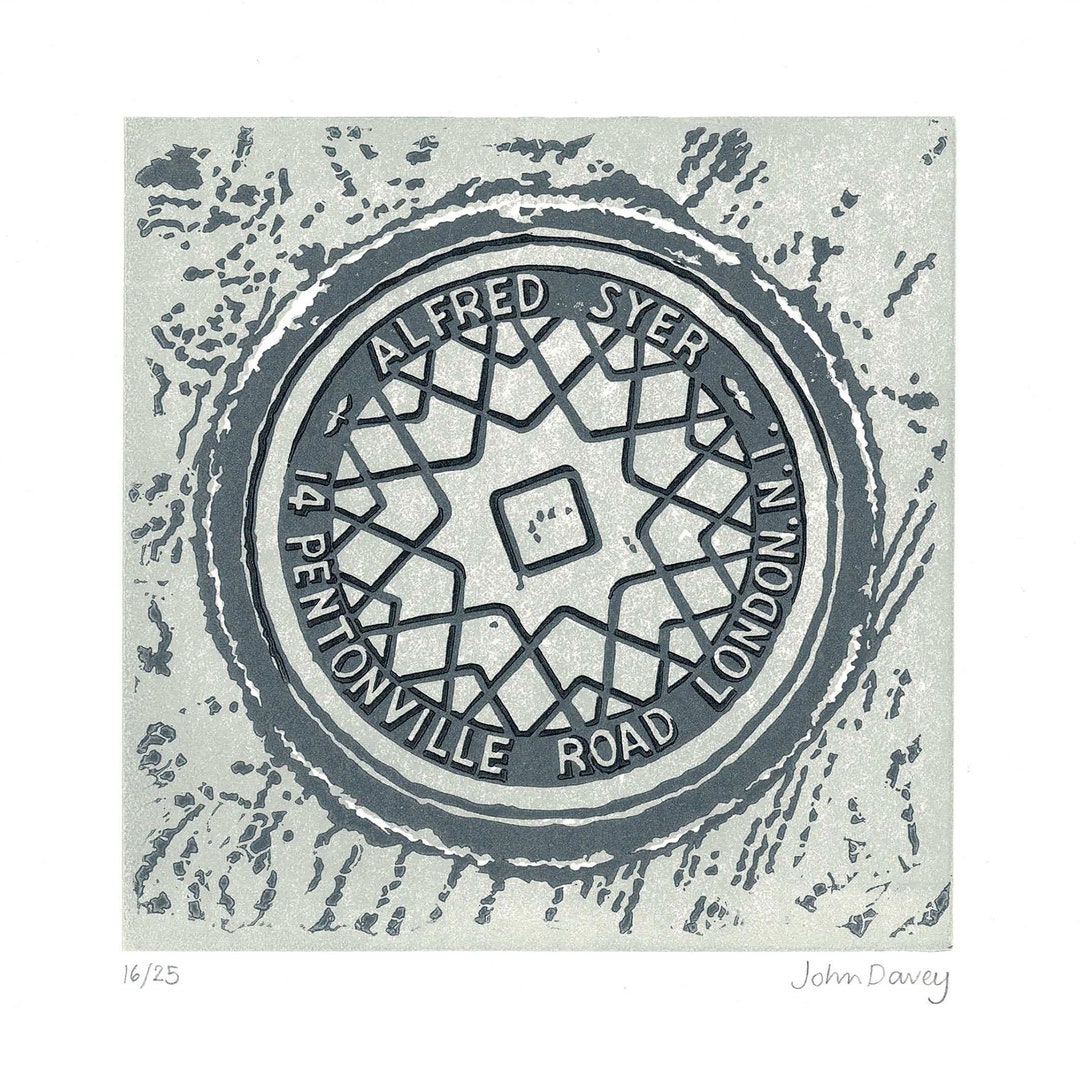 Manhole Cover Number 2 Limited Edition Lino Print - Etsy