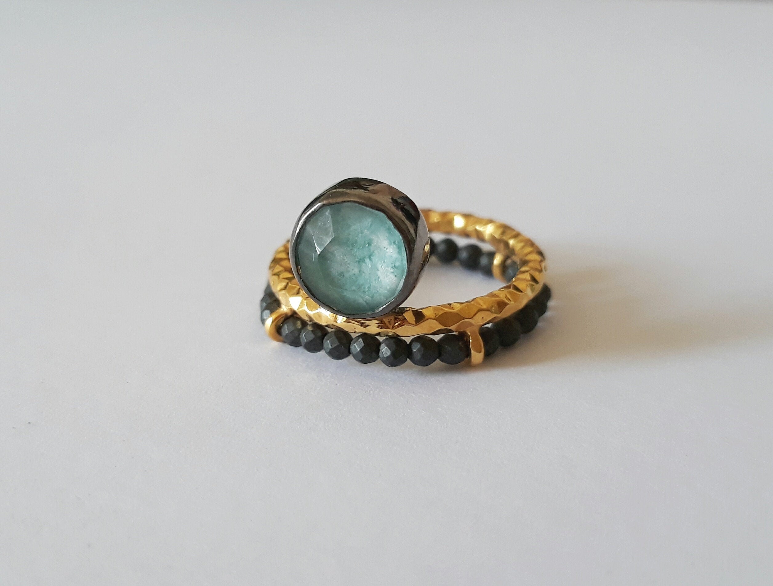 Silver Circle Ring,circle Ring,blue Stone Ring,handmade Circle Ring ...