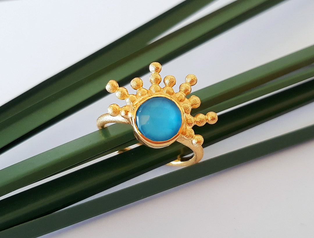 Silver Sun Ring, Turquoise Stone Ring, Sun Ring, Handmade Ring, Silver ...
