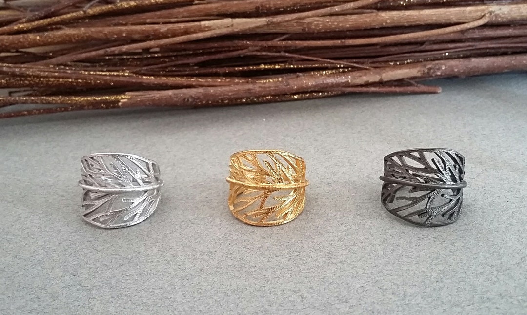 Silver Leaf Ring,nature Ring Silver,fall Ring,nature Lover Ring,gold Plated Leaf-handcrafted ...