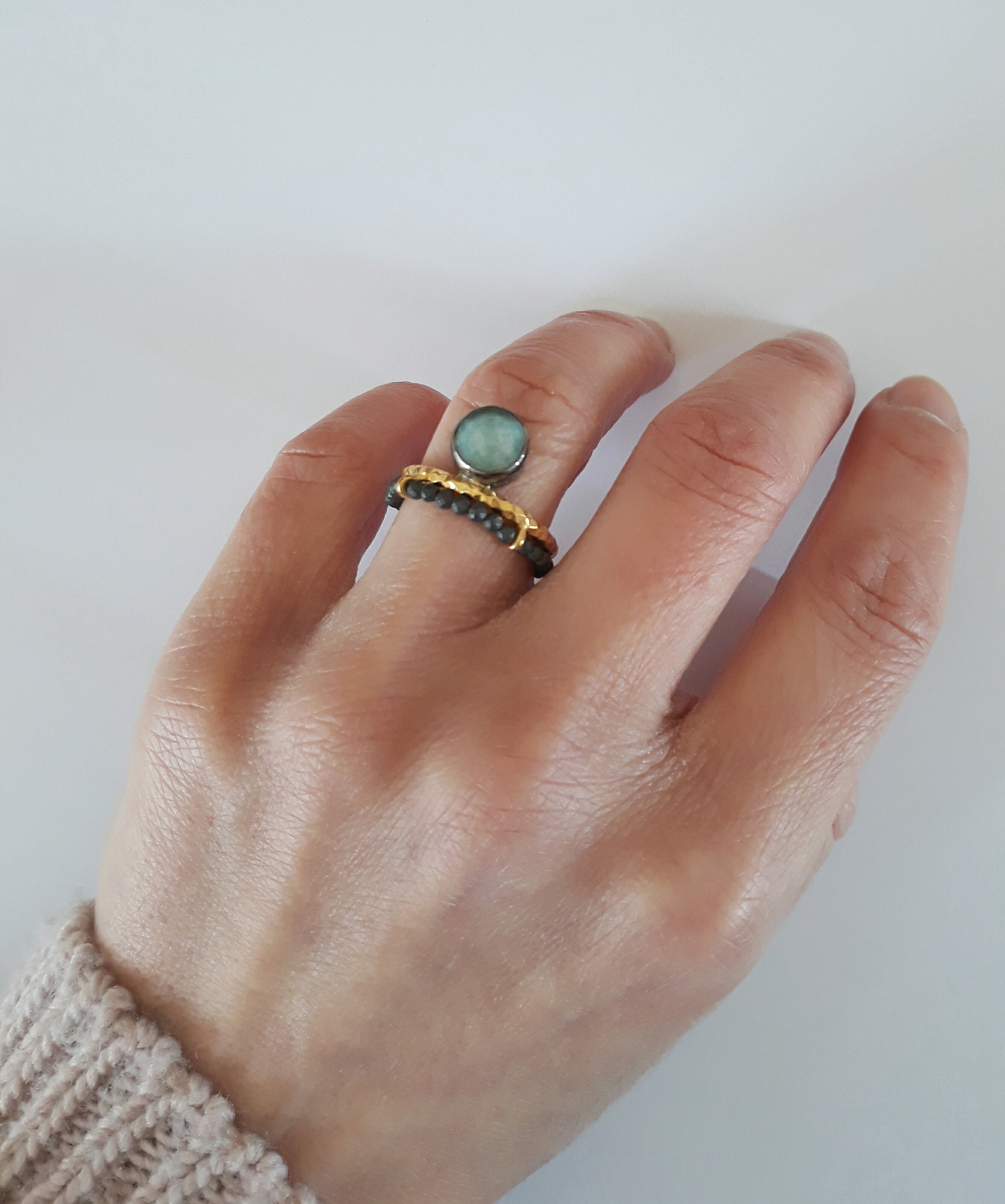 Silver Circle Ring,circle Ring,blue Stone Ring,handmade Circle Ring ...