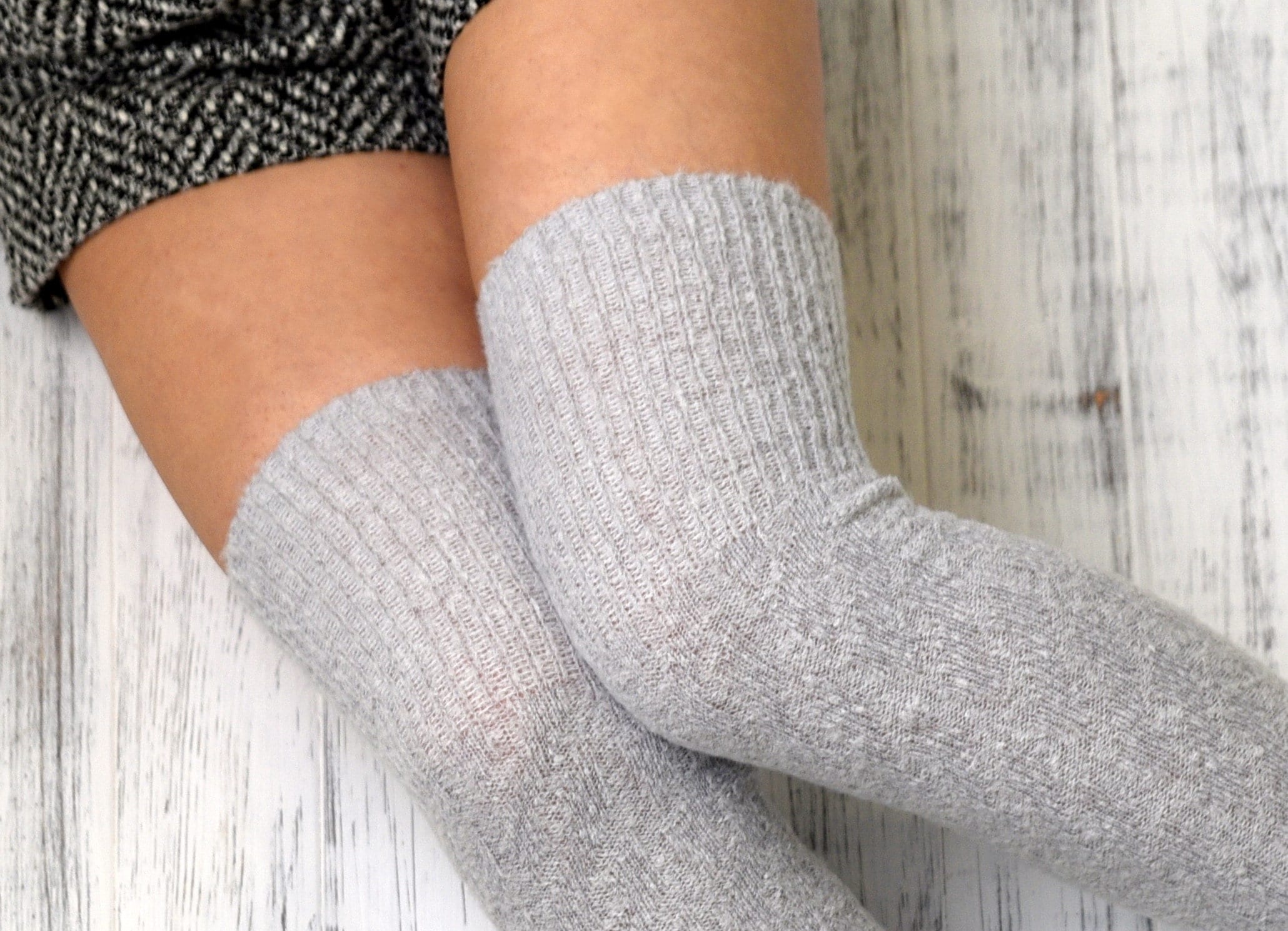 Grey Thigh High Socks Long Socks for Women Over the Knee - Etsy