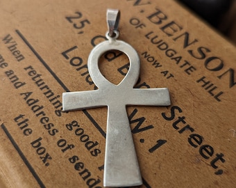Sterling Silver Egyptian Ankh Serpent Necklace - Etsy UK