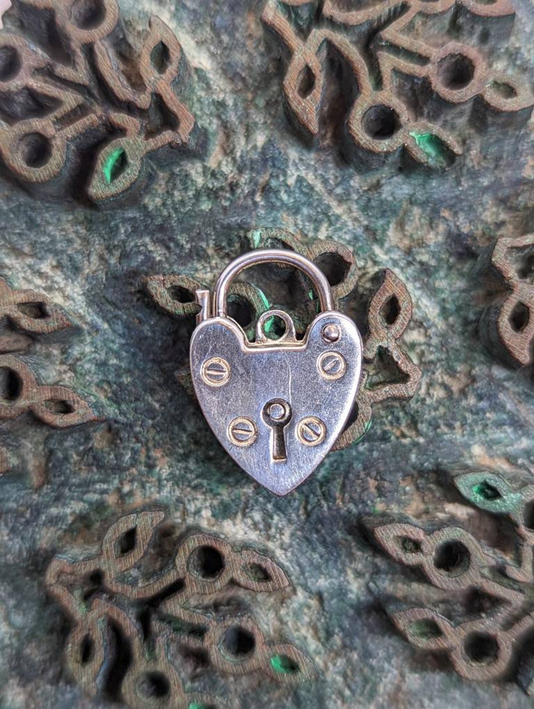 Vintage Sterling Silver Padlock Clasp Charm Bracelet - Etsy