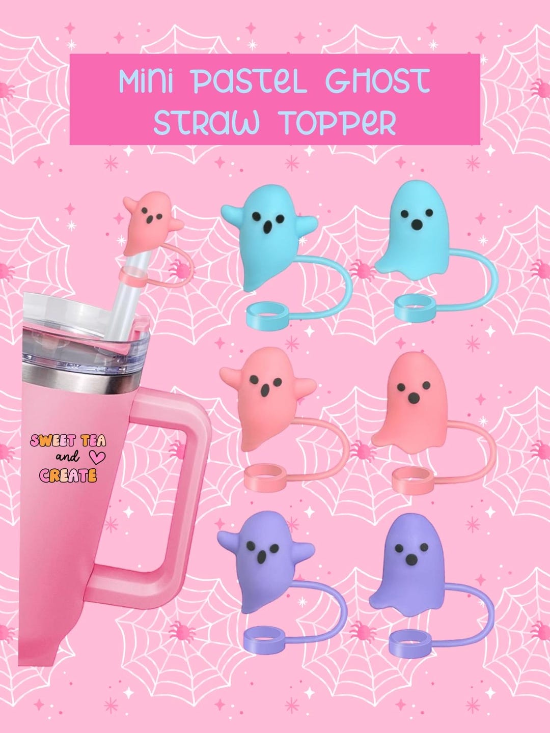 Cute Little Ghost Straw Toppers - Etsy
