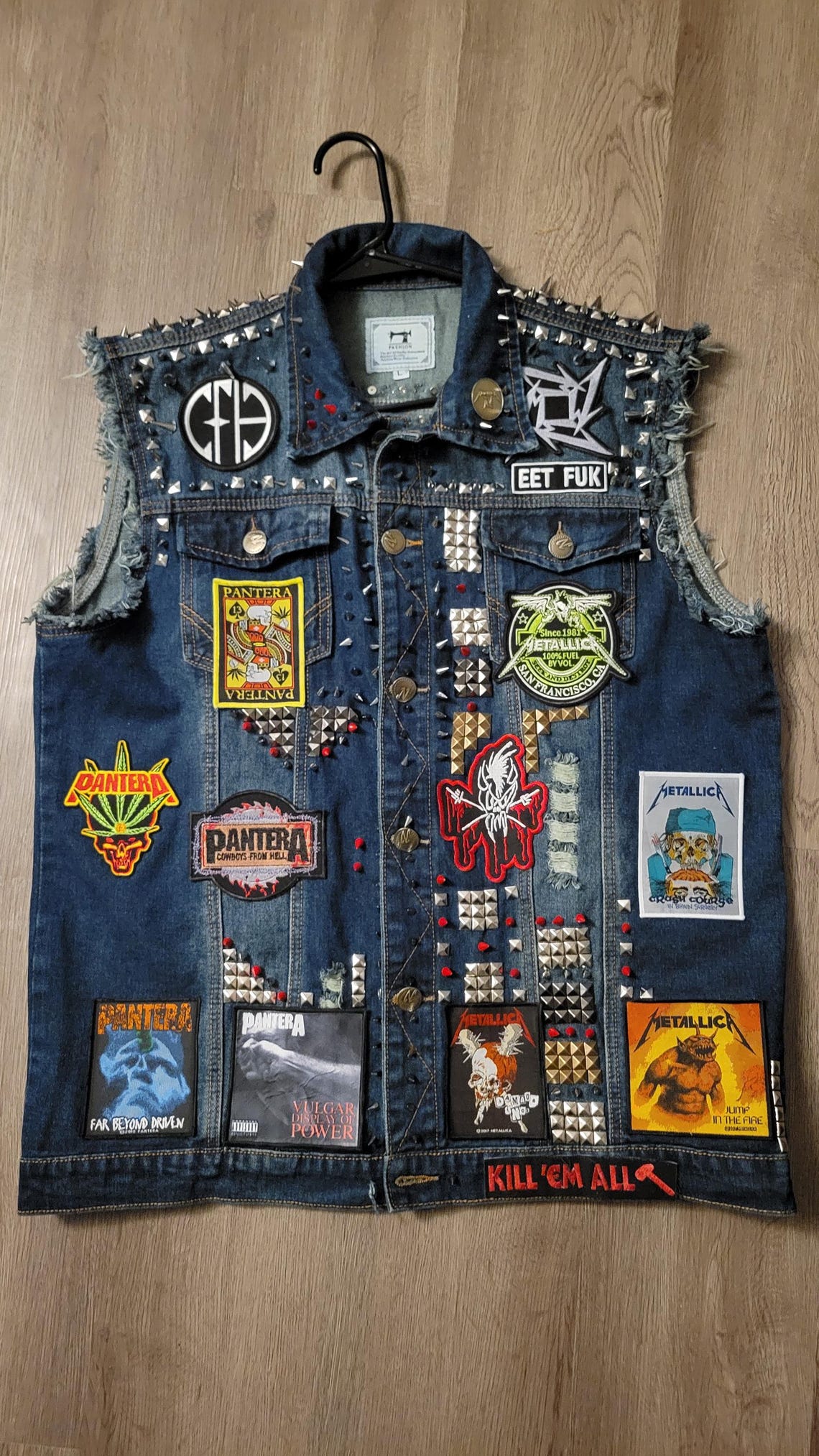 Metallica Pantera M72 Tour Battle Jacket Vest Denim CUSTOM MADE (full ...