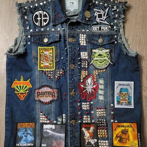 Metallica Pantera M72 Tour Battle Jacket Vest Denim CUSTOM MADE (full ...