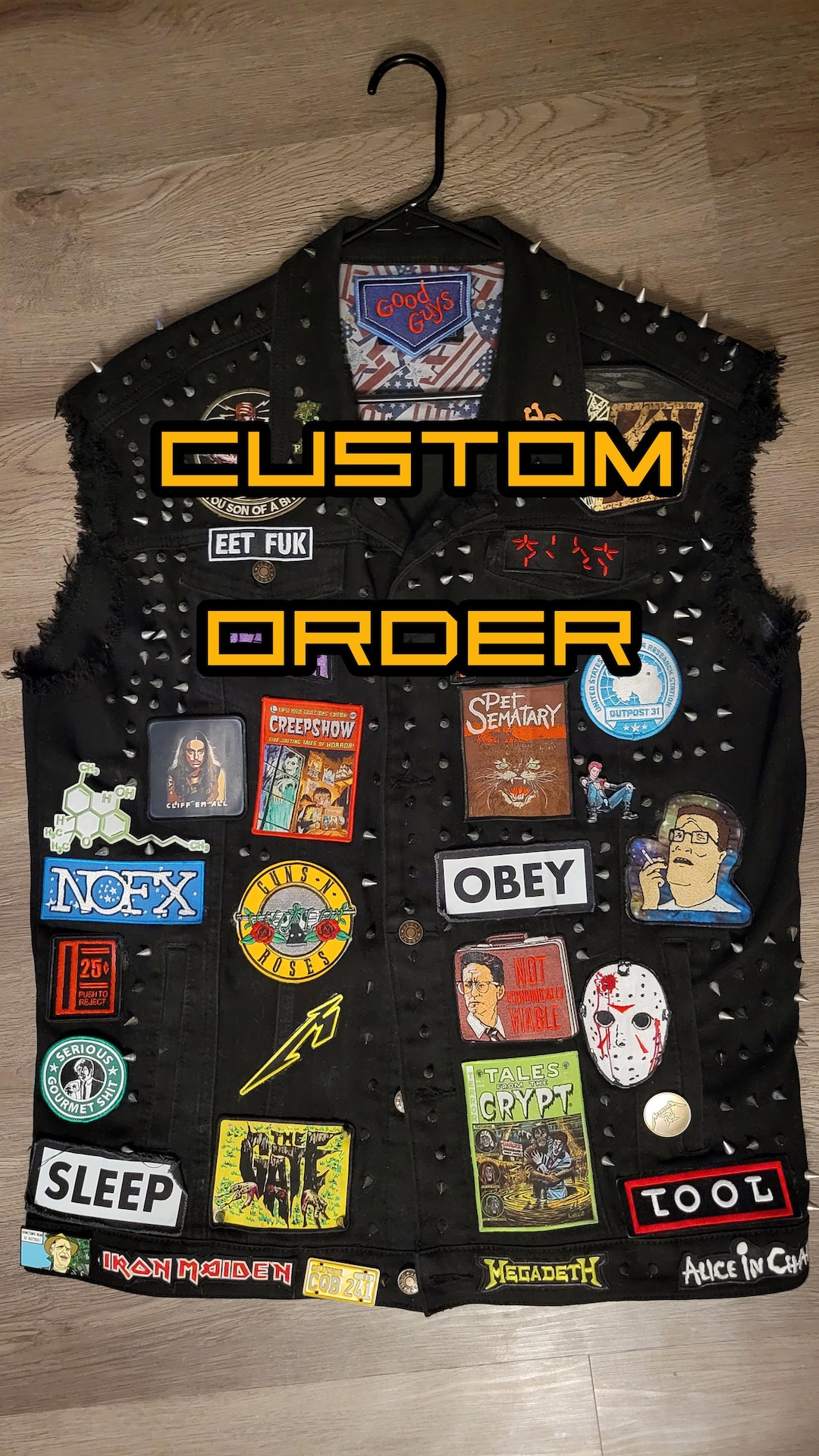 Custom Made Heavy Metal Denim Battle Jacket With Patches and Studs - Etsy